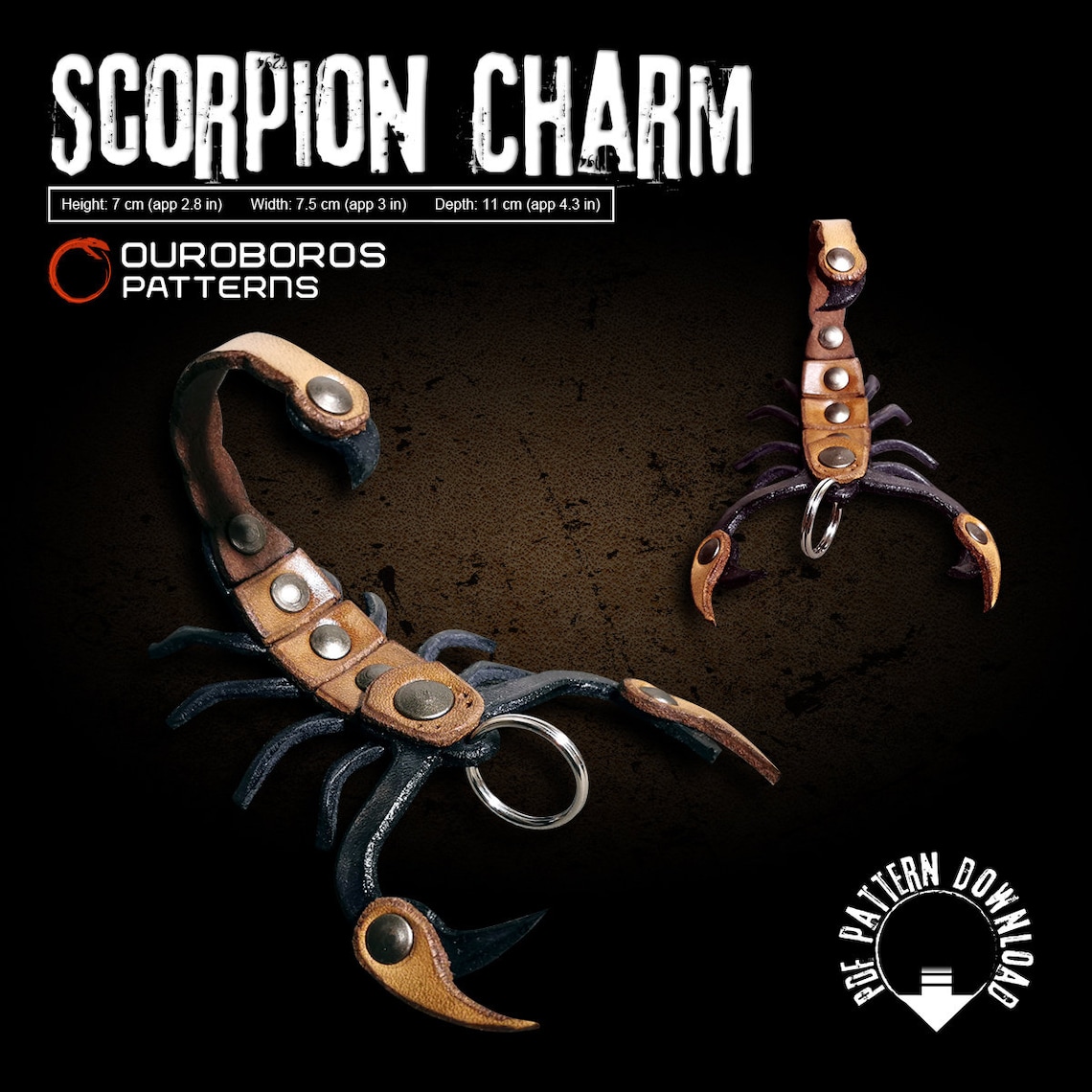Scorpion Charm DIY Leather Pattern PDF | Etsy