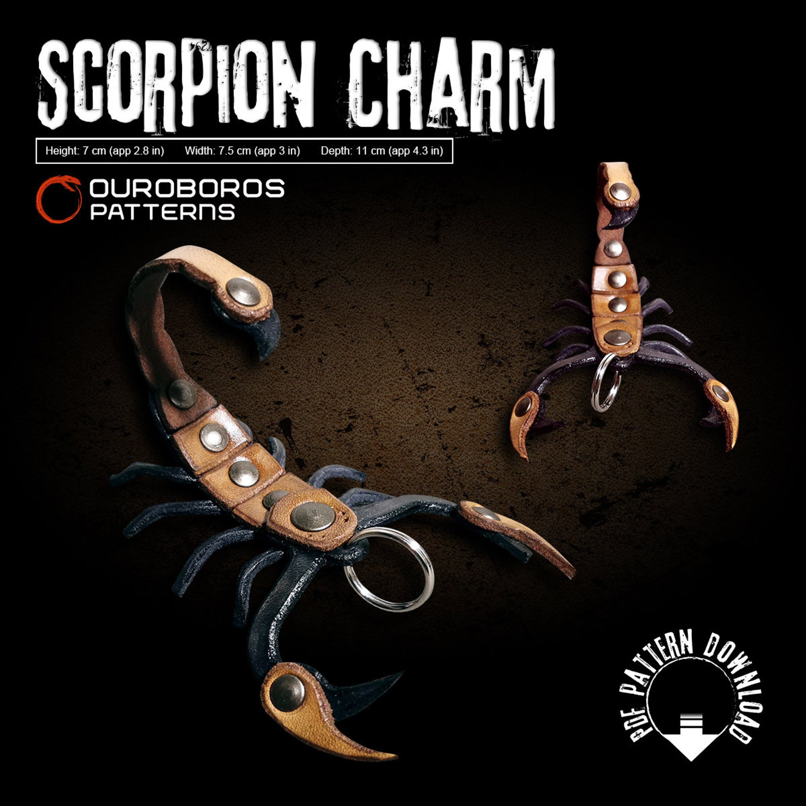 Scorpion Charm - DIY - Leather Pattern PDF - Etsy