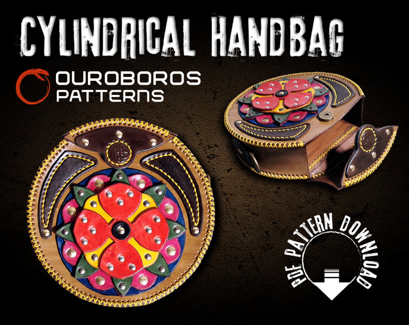 Cylindrical Handbag DIY Leather Pattern PDF - Etsy