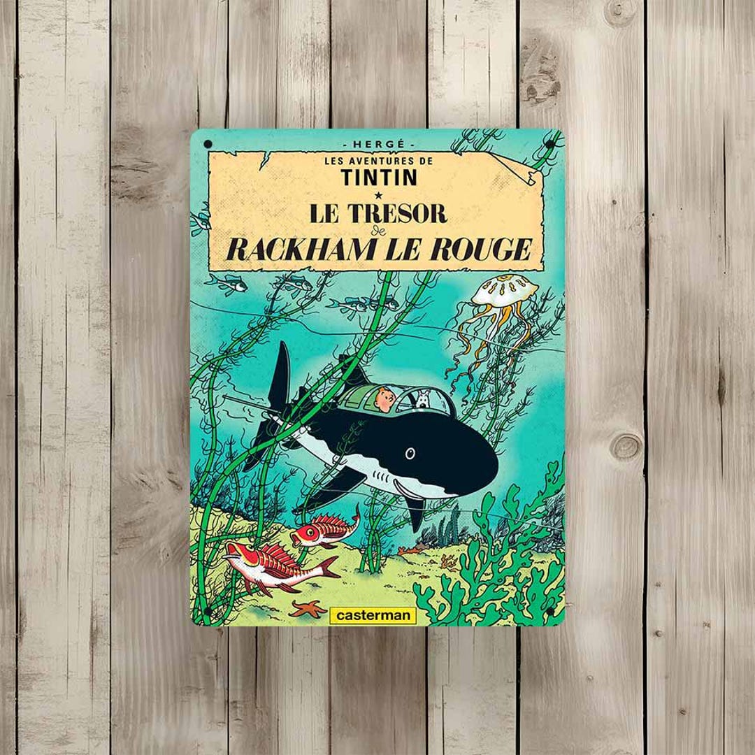 Vintage Tintin Metal Sign "red Rackham's Treasure" (tin12) - Etsy