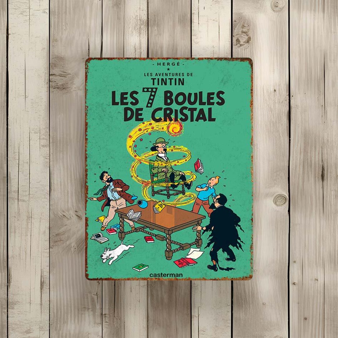 Vintage Tintin Metal Sign "the Seven Crystal Balls" (tin11) - Etsy