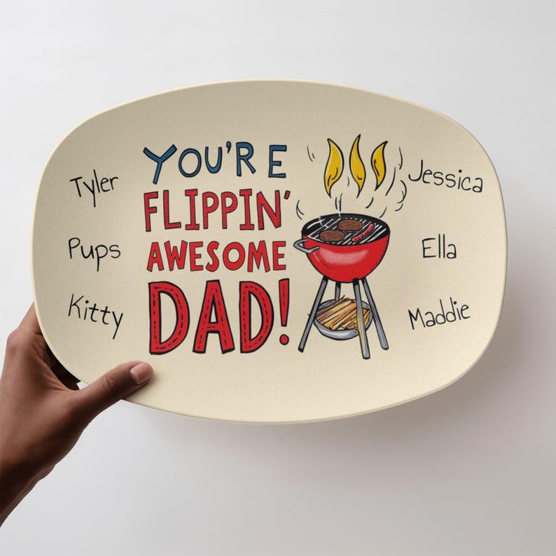 Personalized Platter for Dad – Custom Grill Gift for Dad – BBQ Serving ...