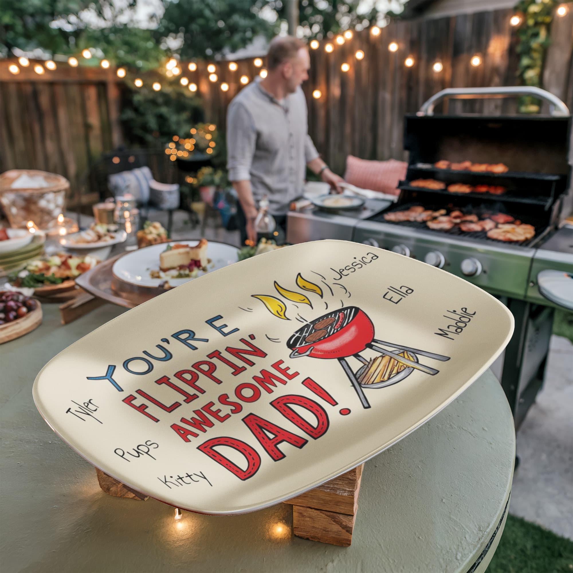 Personalized Platter for Dad – Custom Grill Gift for Dad – BBQ Serving ...