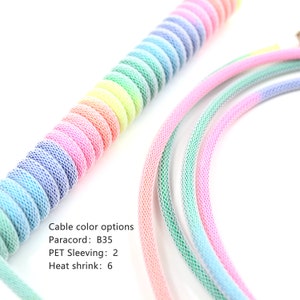 Custom Coiled Keyboard USB Cable Rainbow Coiled USB Cable - Etsy