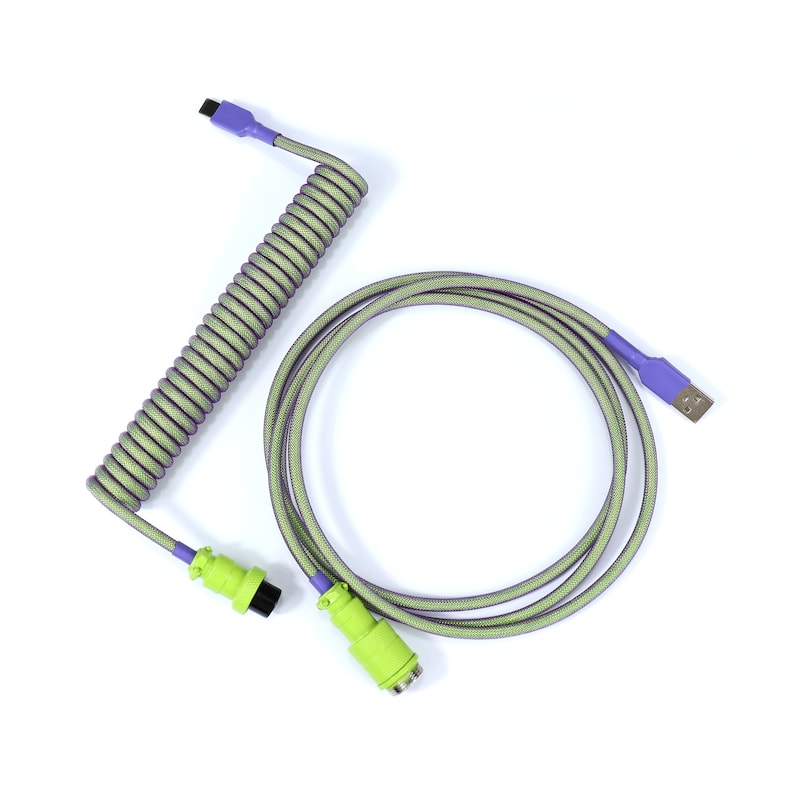 Custom Coiled Keyboard Usb Cable Neon Green Keyboard Cable - Etsy