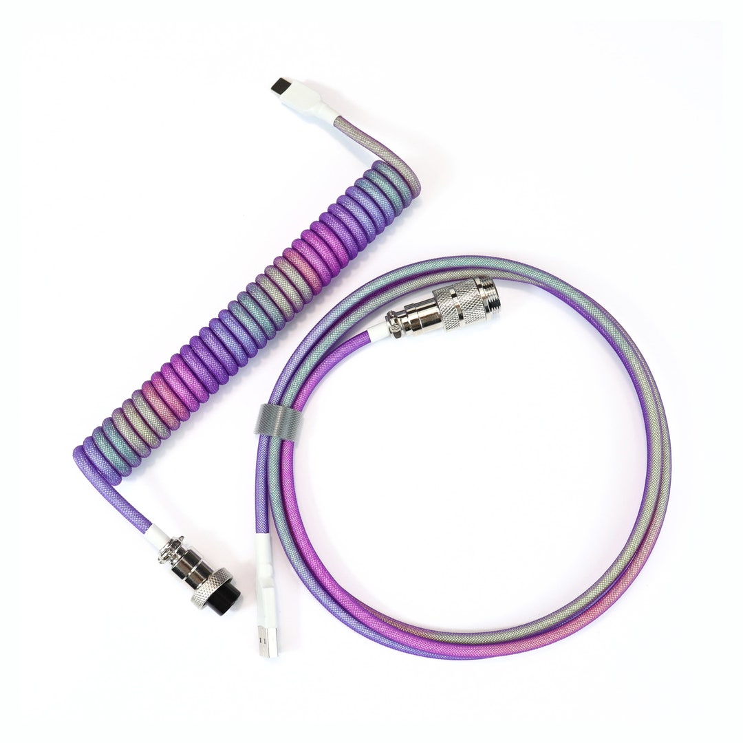 Rainbow Coiled Cable Mechanical Keyboard Coiled Cable Custom Coiled ...