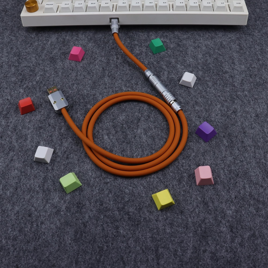 Straight USB Keyboard Cable Light Brown Silicone Cable CNC High Quality ...