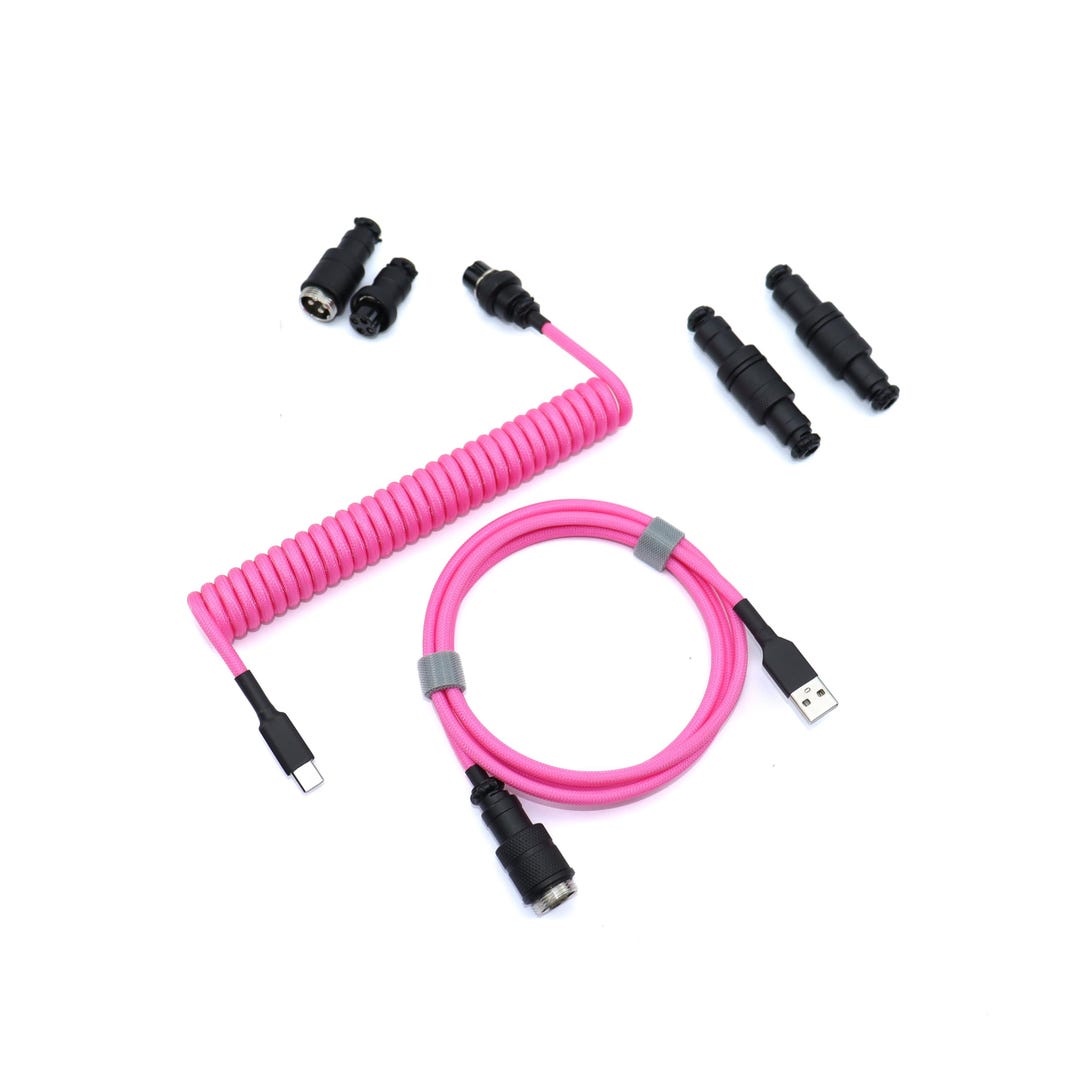 Custom Coiled Keyboard Usb Cable Neon Pink Coil Cable - Etsy