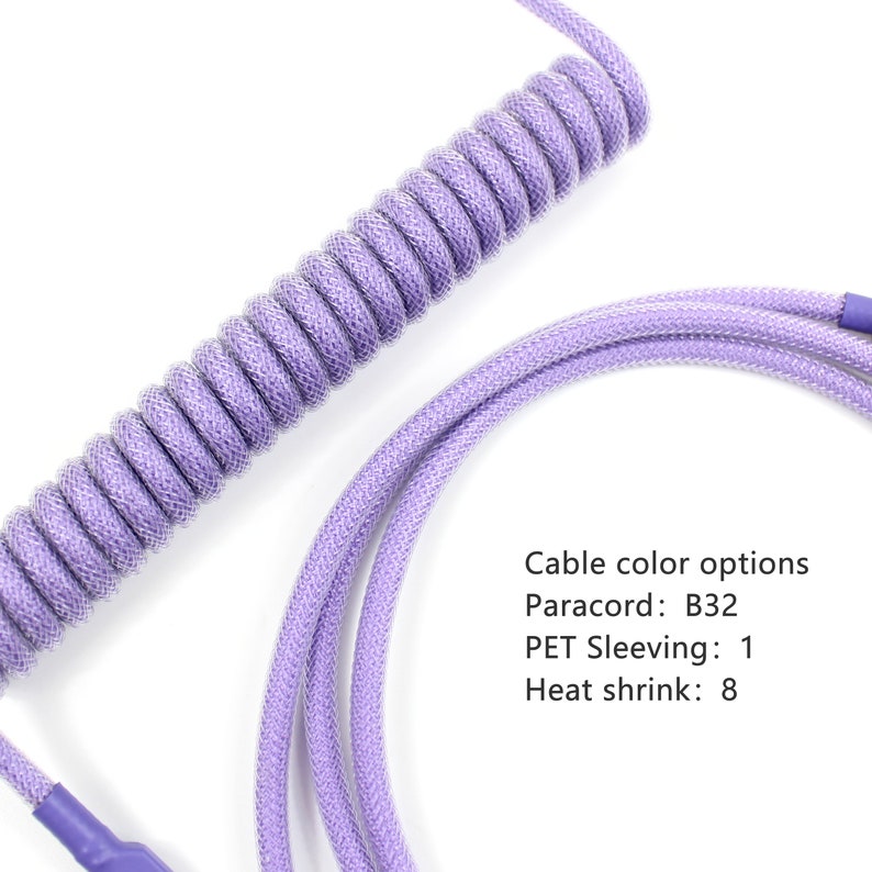 Custom Coiled Keyboard Usb Cable Purple Cable - Etsy