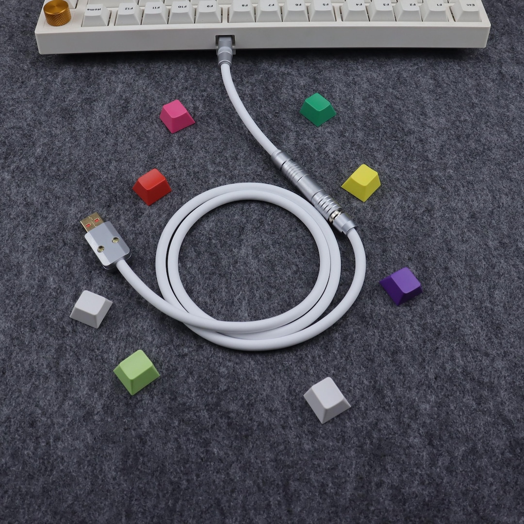 Straight USB Keyboard Cable White Silicone Cable CNC High Quality USB ...