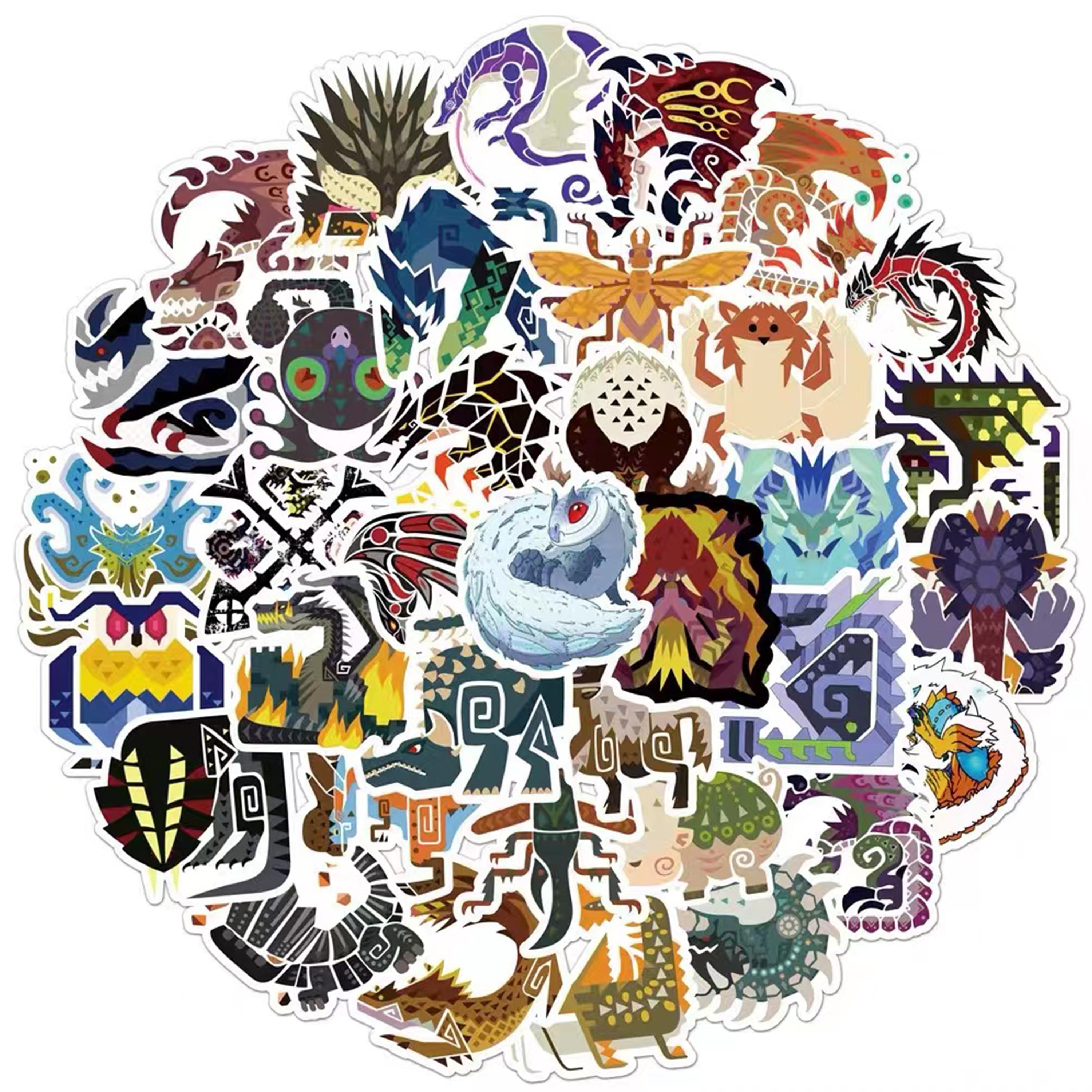 100pcs Sticker Pack Monster Hunter World Anime Cute - Etsy