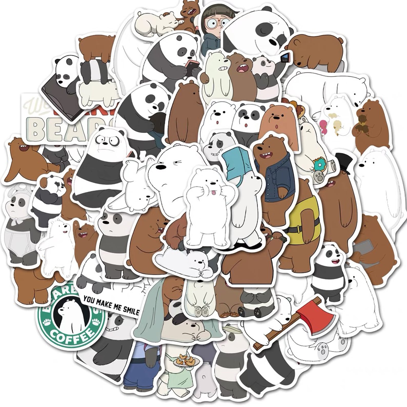 50pc Sticker Pack we Bare Bears Cute Stickers Journal - Etsy