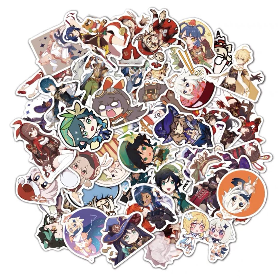 50pc Sticker Pack Genshin Impact Anime Cute Stickers Journal Diary Cute ...