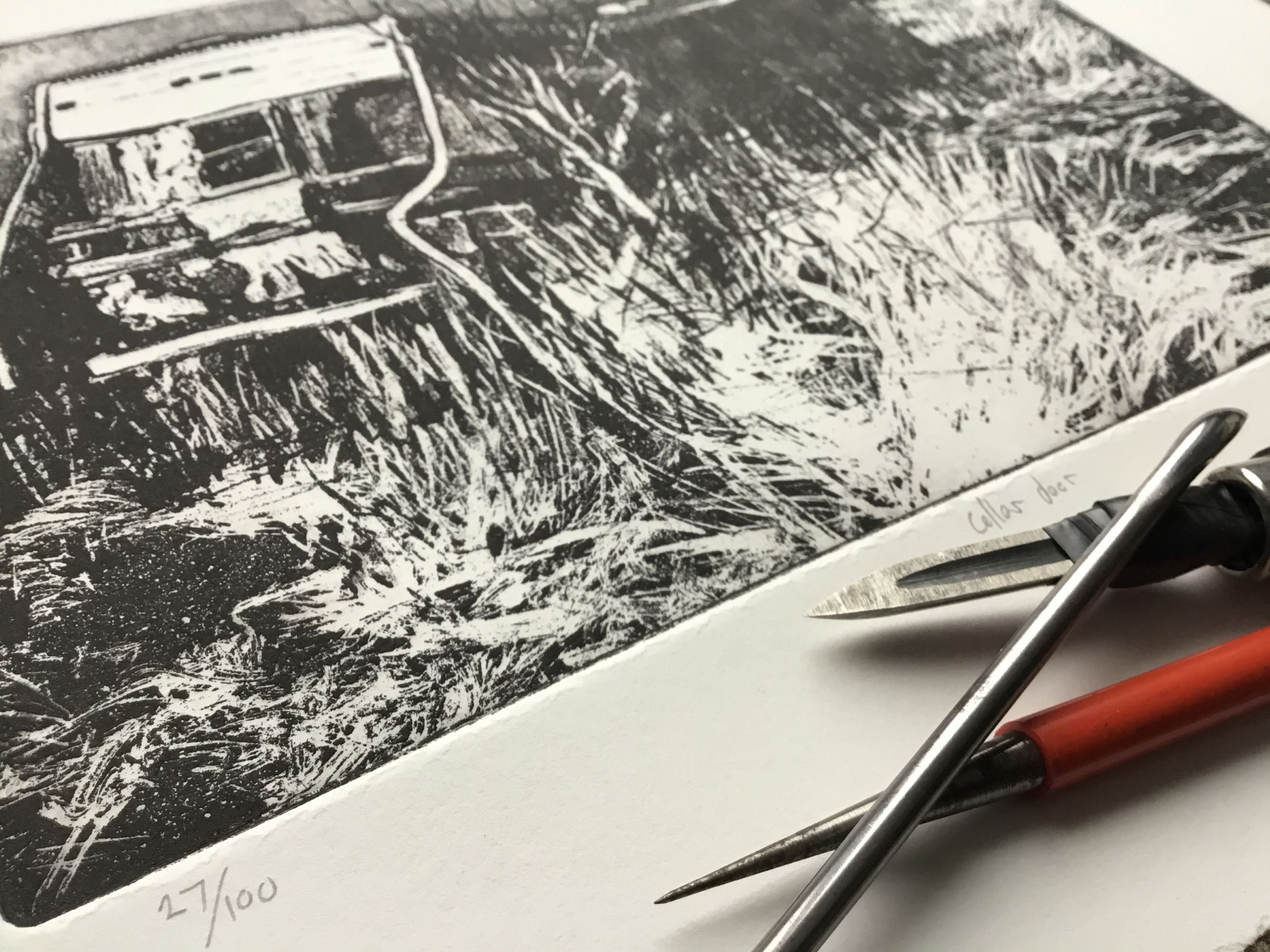 Puerta de bodega 27/100 edition edition intaglio grabado - Etsy España