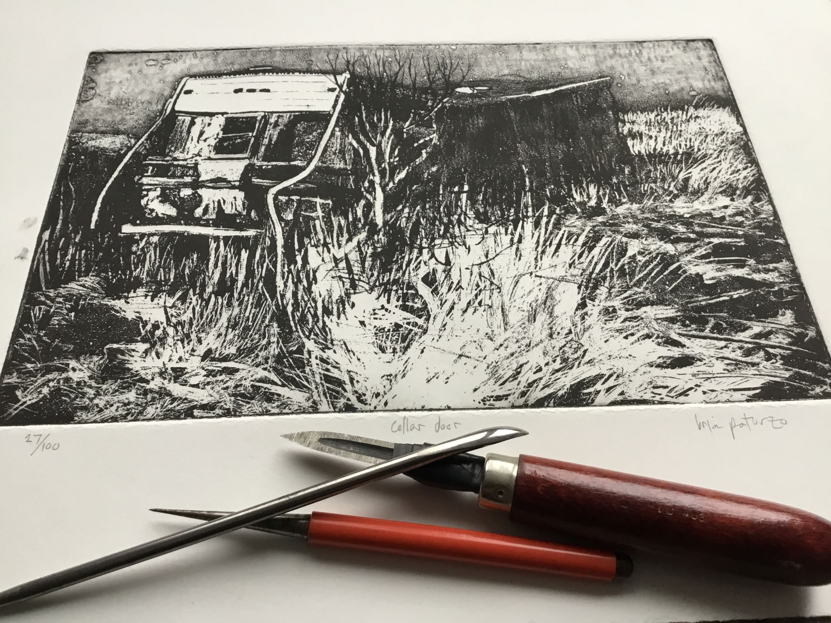 Puerta de bodega 27/100 edition edition intaglio grabado - Etsy España