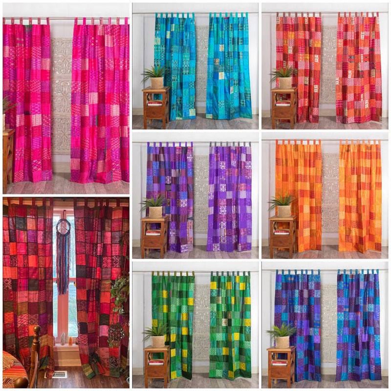 Patchwork Curtain - Etsy