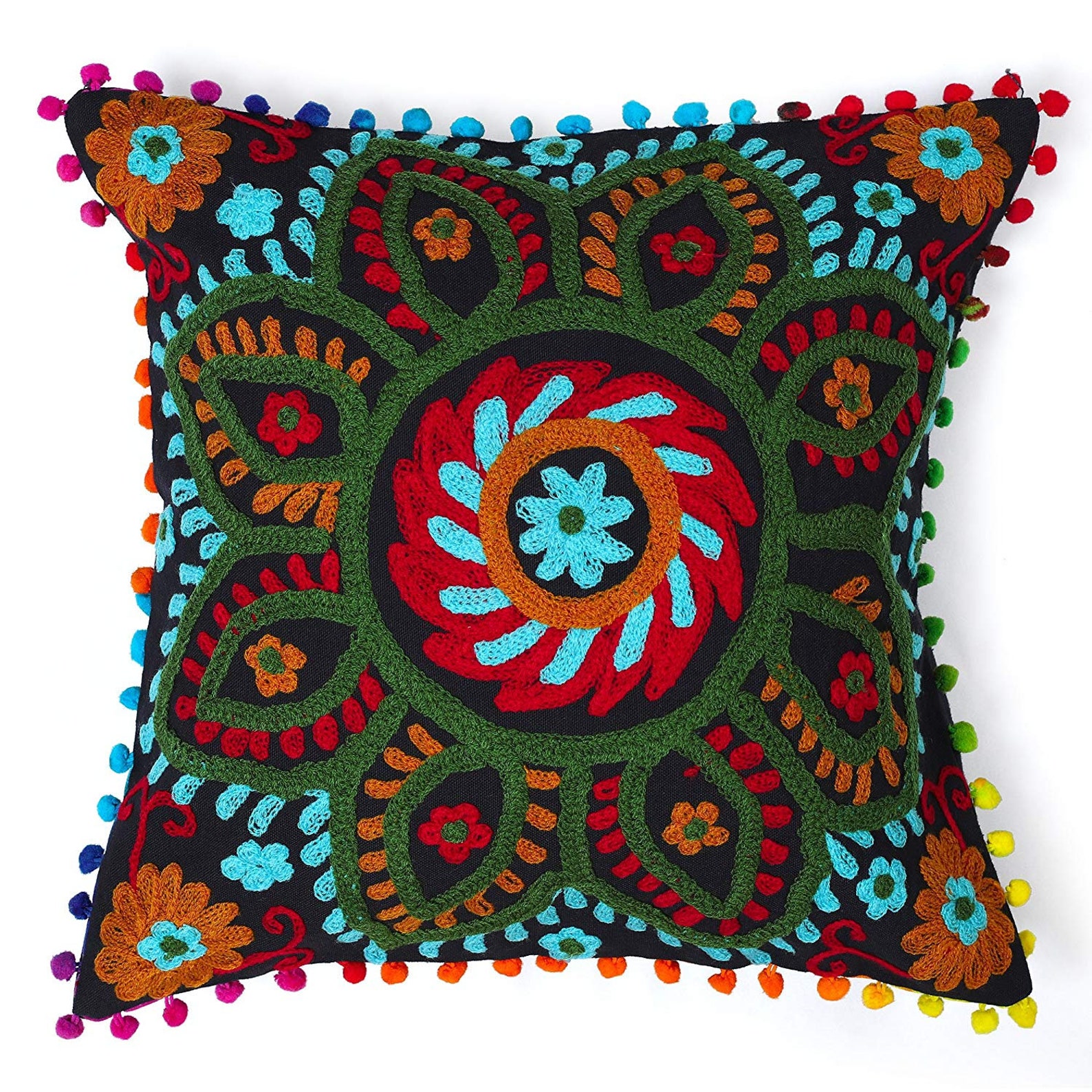 Mexican Pillow Cases / Embroidered Pillow Case / Colorful Decorative ...