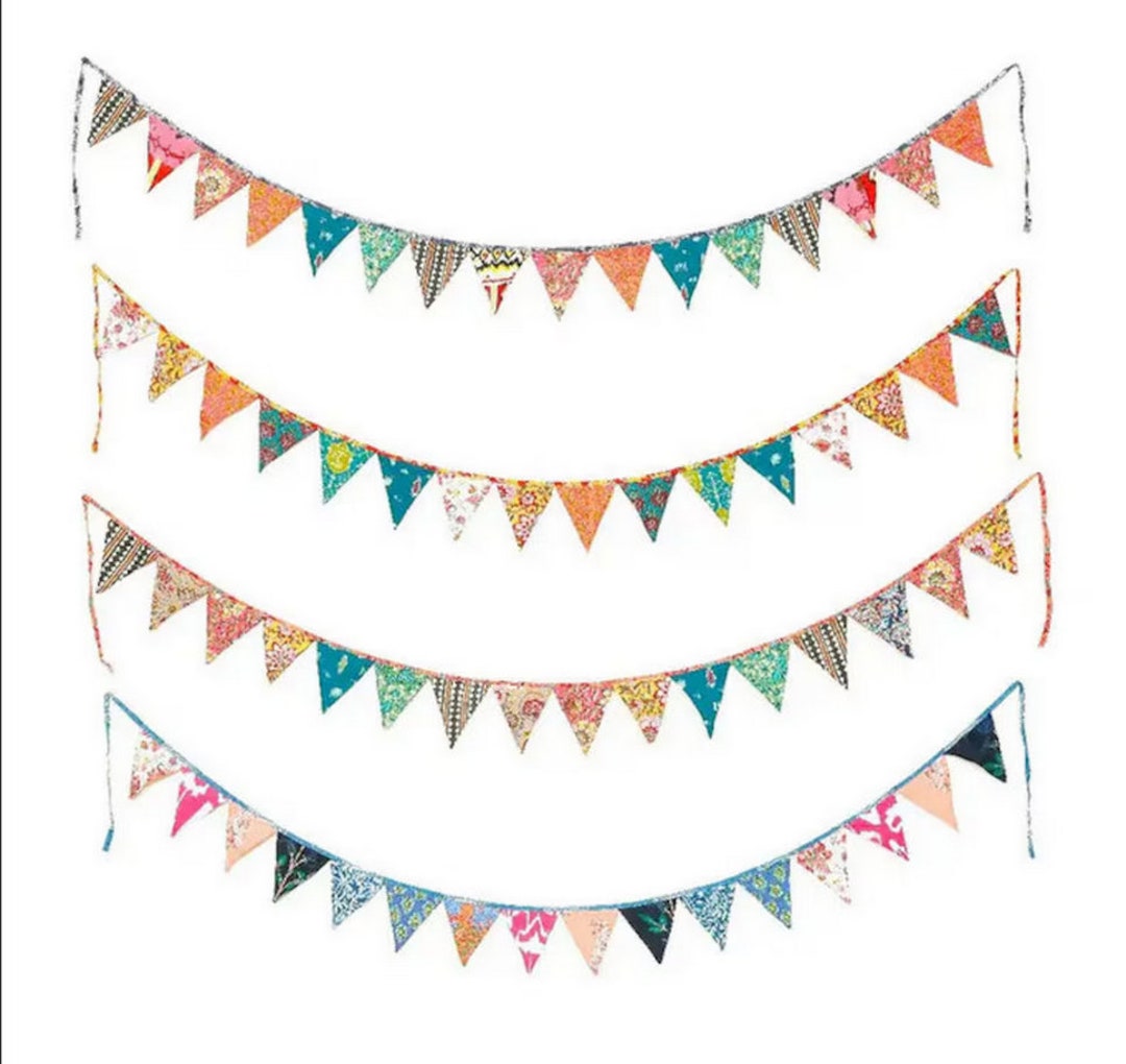 Wholesale Bunting Wall Decor, Handblock Fabric Bunting Banner, Neutral ...