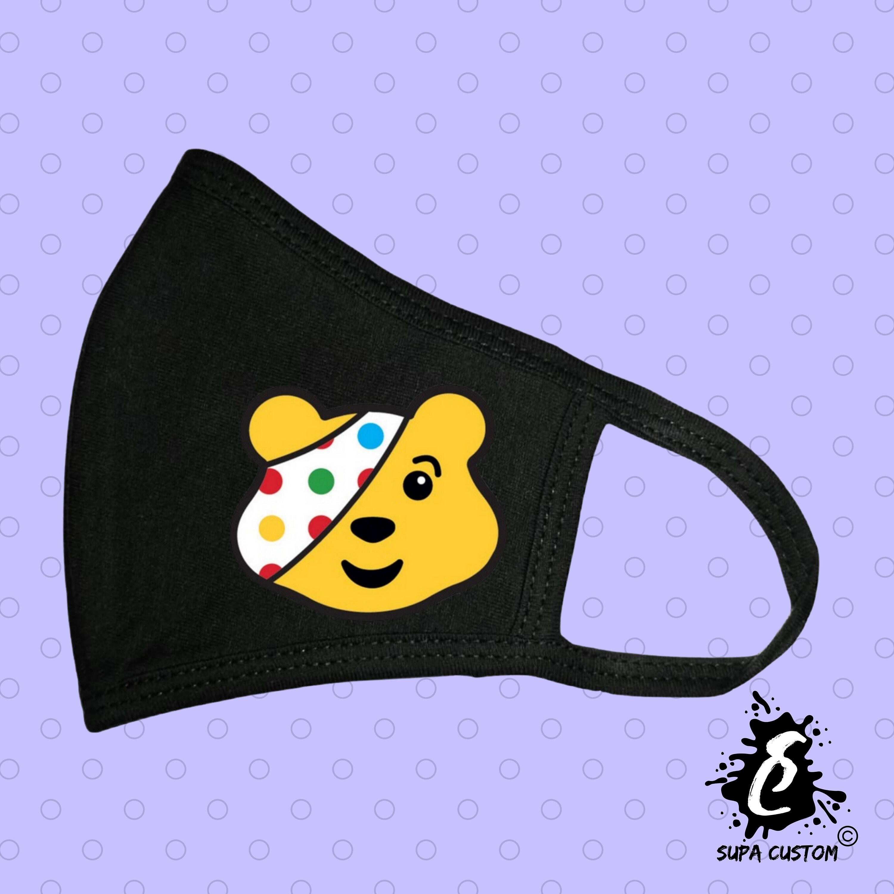 Pudsey Mask, Children in Need Face Mask, Cotton Facemask, Charity Mask ...