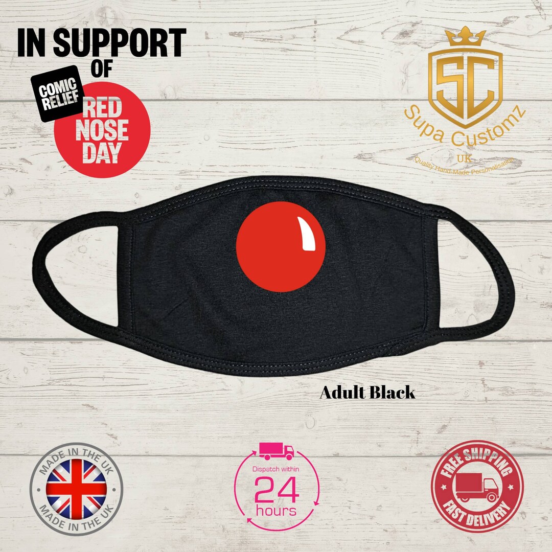 Red Nose Face Mask Comic Relief Face Mask Charity Face Mask - Etsy