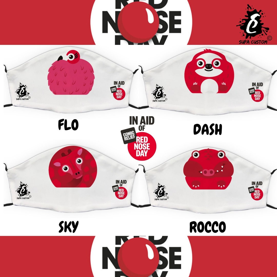 Red Nose Face Mask, Comic Relief Face Mask, Charity Face Mask ...