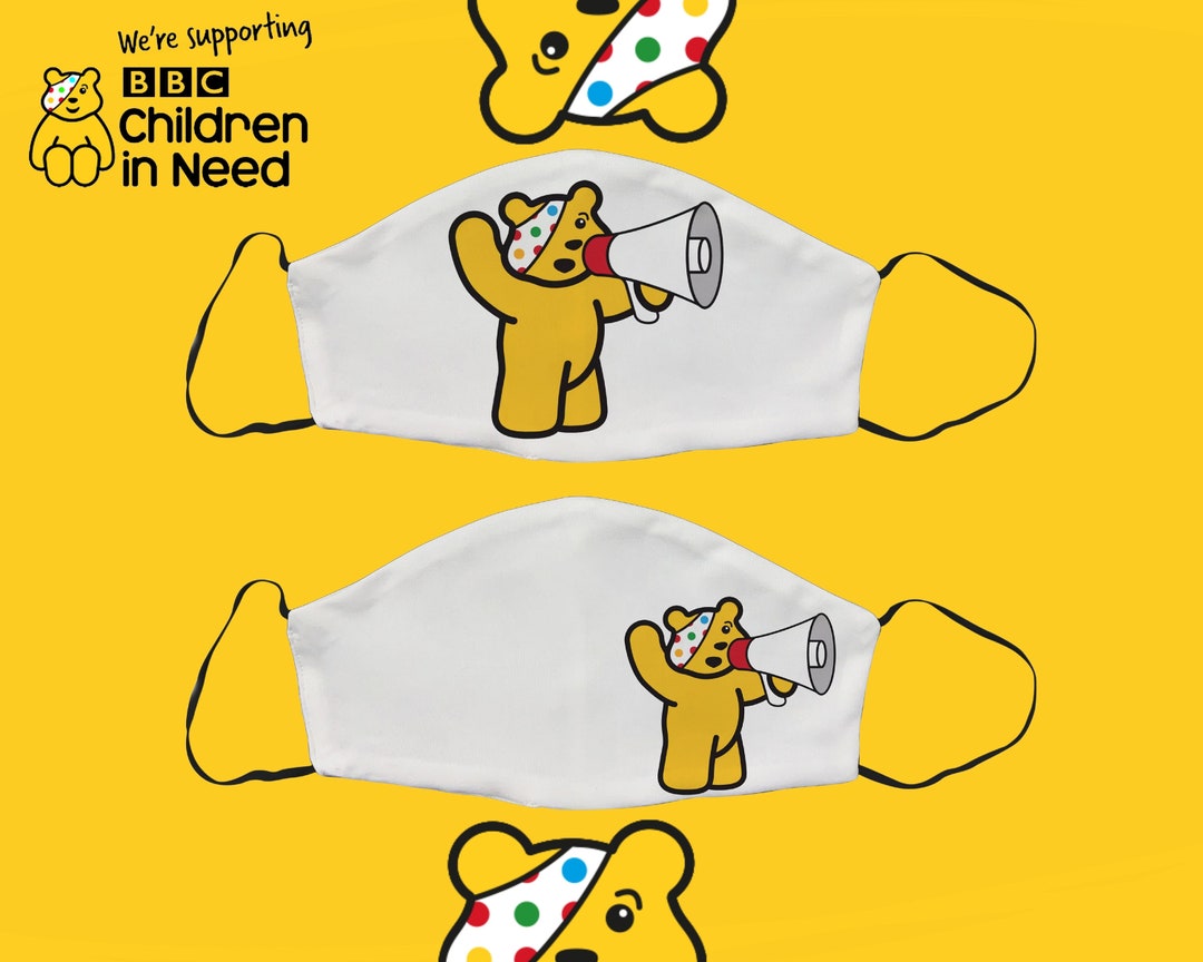 Pudsey Mask, Children in Need Face Mask, Cotton, Charity, Funny ...