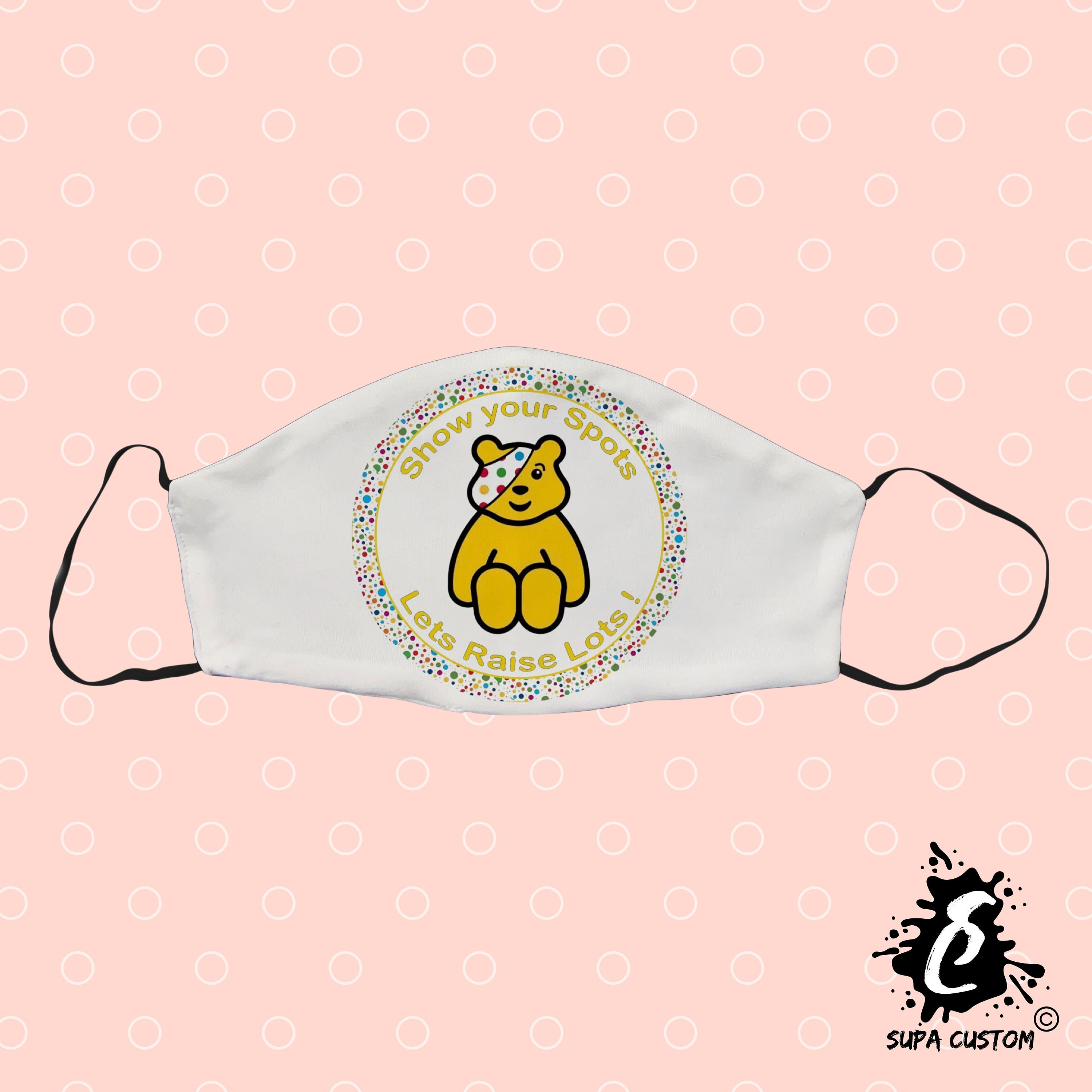 Pudsey Face Mask Children in Need Mask Cotton Facemask - Etsy
