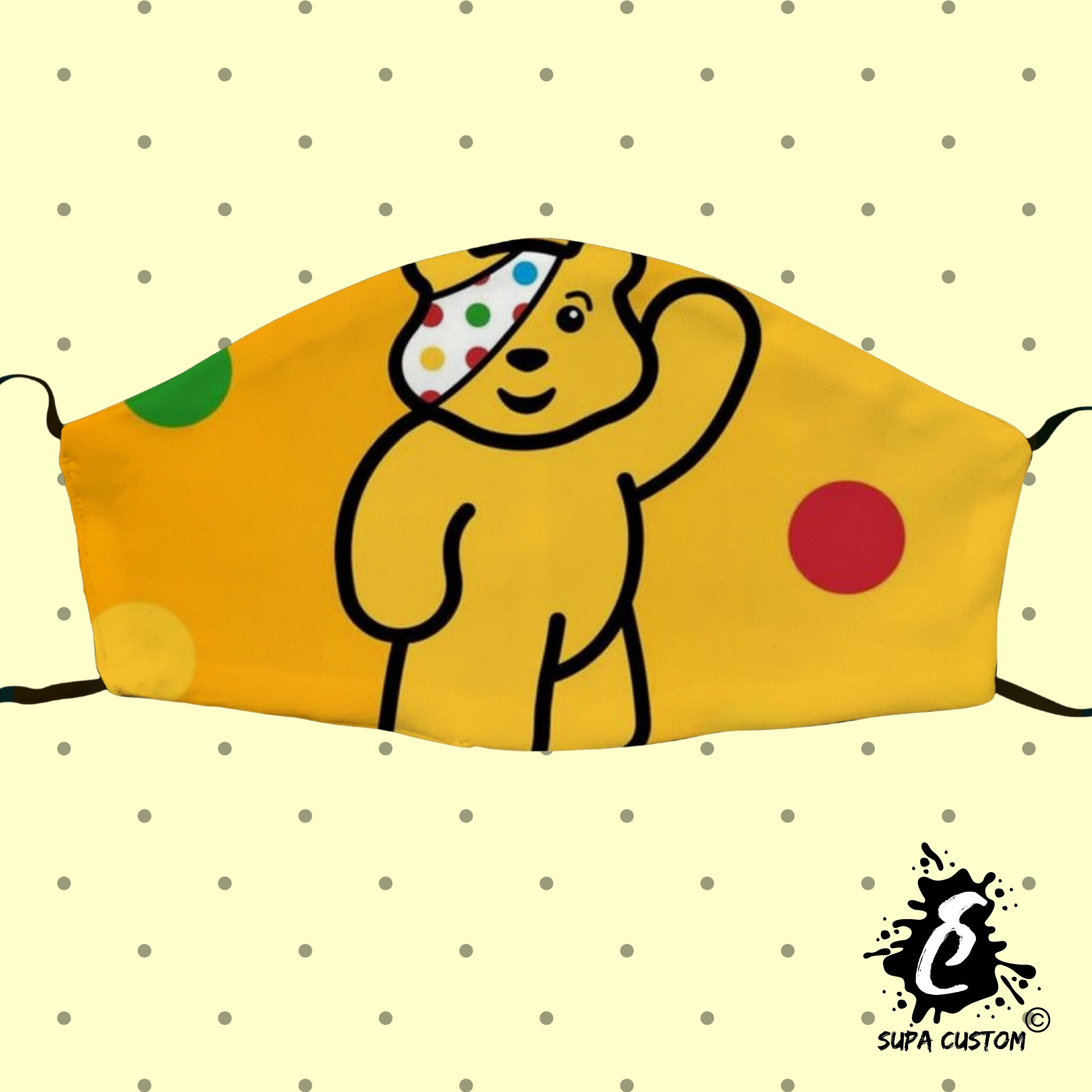 Pudsey Mask Children in Need Face Mask Cotton Facemask - Etsy