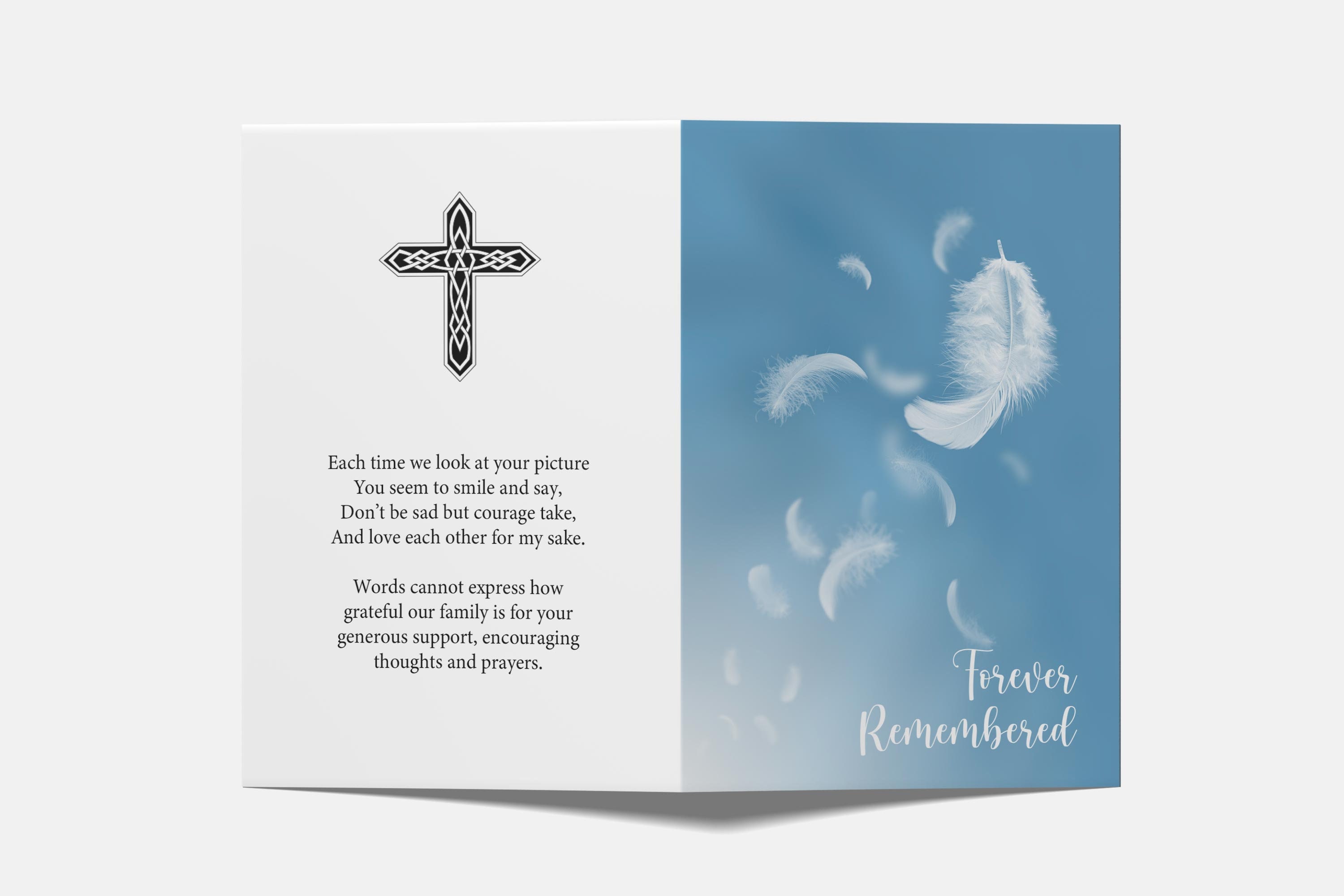 Personalised Folded Laminated Memorial Card | Funeral Memorial Card - Etsy