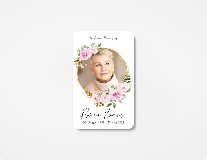 Personalised Plastic Memorial Card | Funeral Memorial Card - Etsy