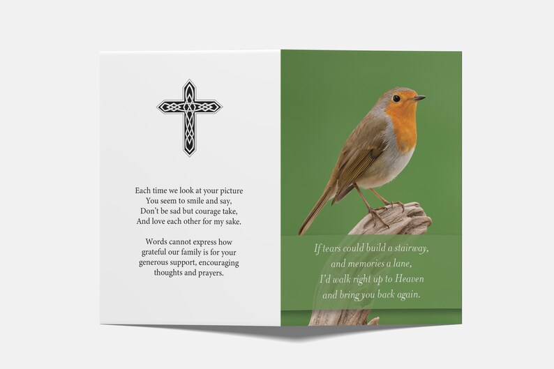 Personalised Folded Laminated Memorial Card Funeral Memorial - Etsy