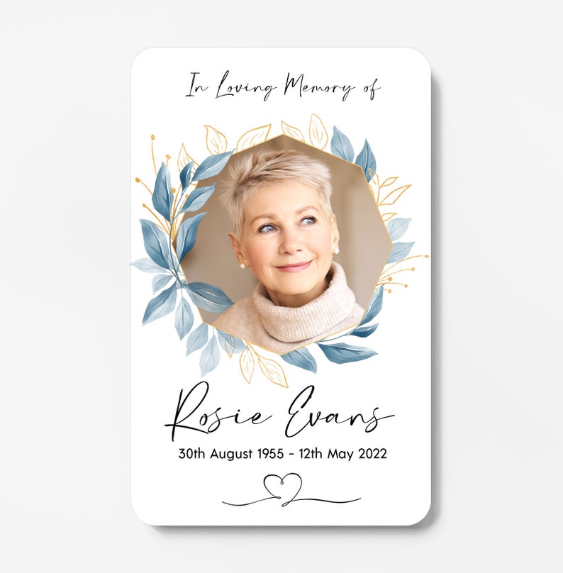 Personalised Plastic Memorial Card Funeral Memorial Card - Etsy