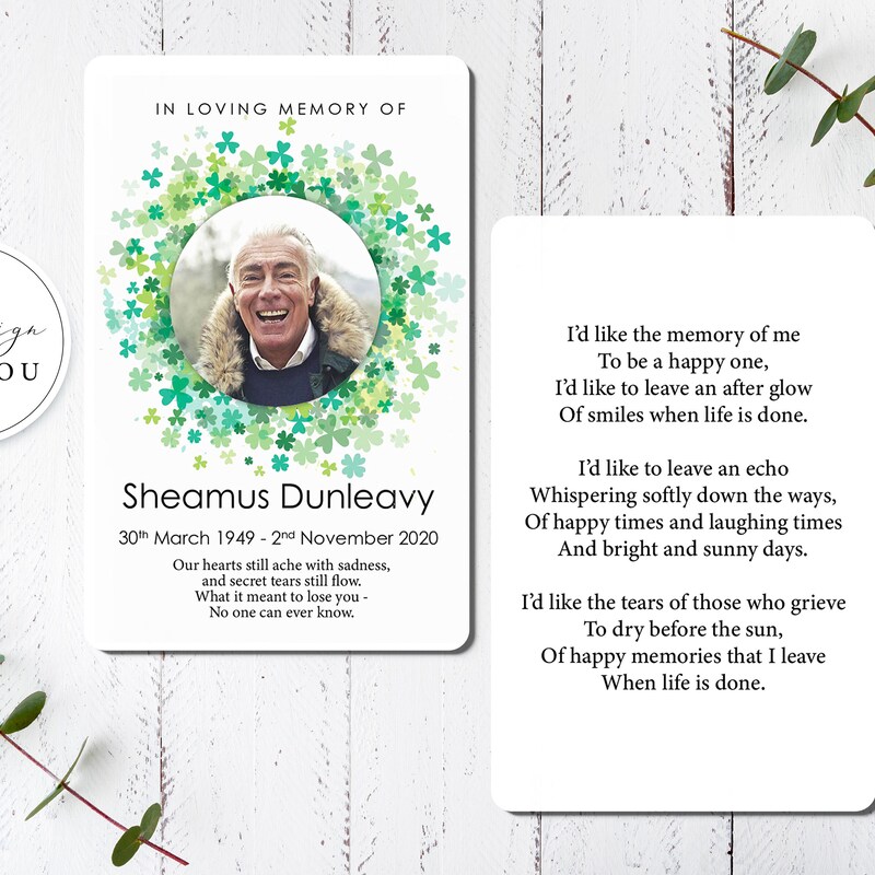 Personalized Funeral Memorial Cards - Etsy