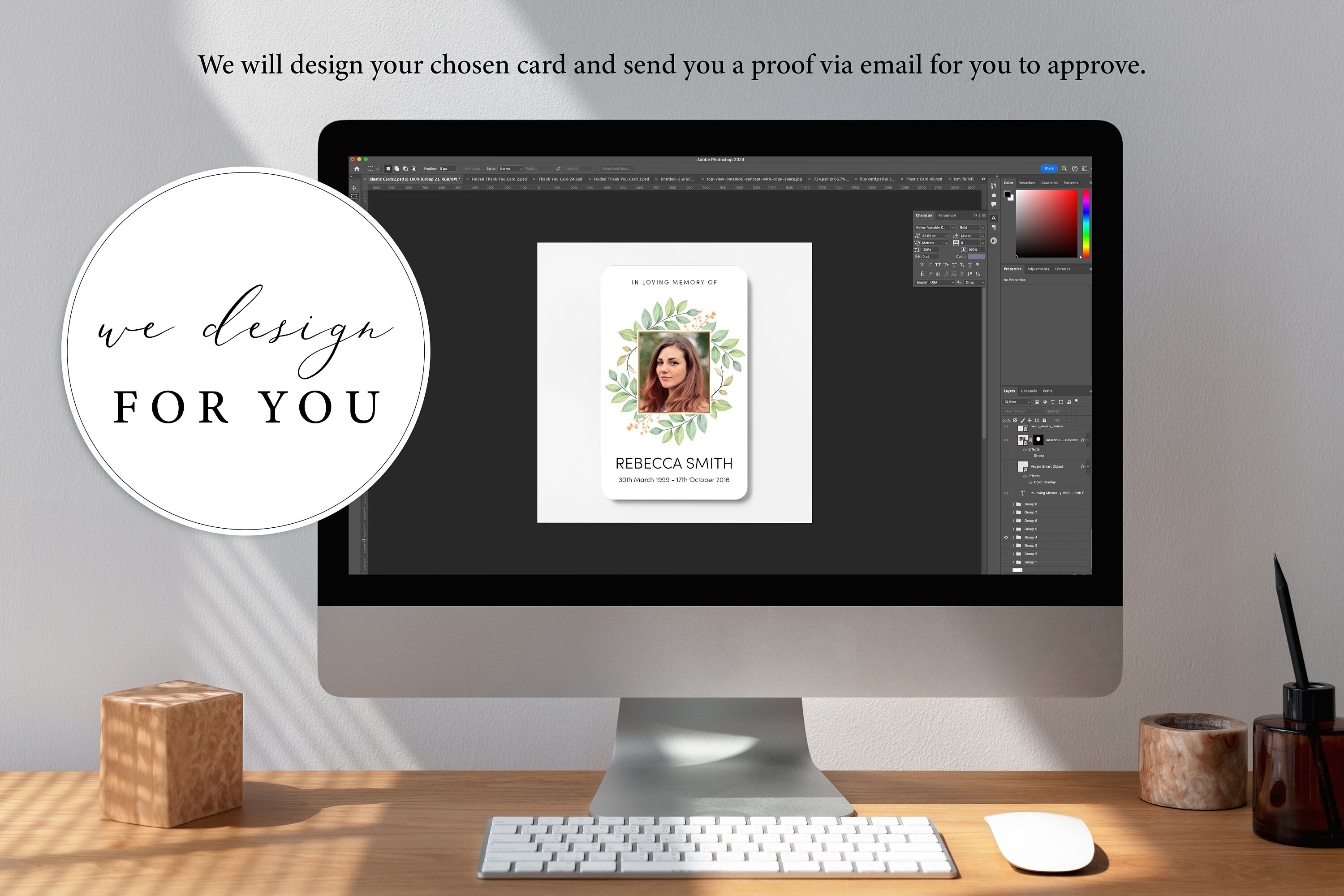 Personalised Laminated Memorial Card | Funeral Memorial Card - Etsy