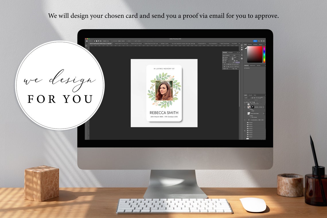 Personalised Plastic Memorial Card | Funeral Memorial Card - Etsy