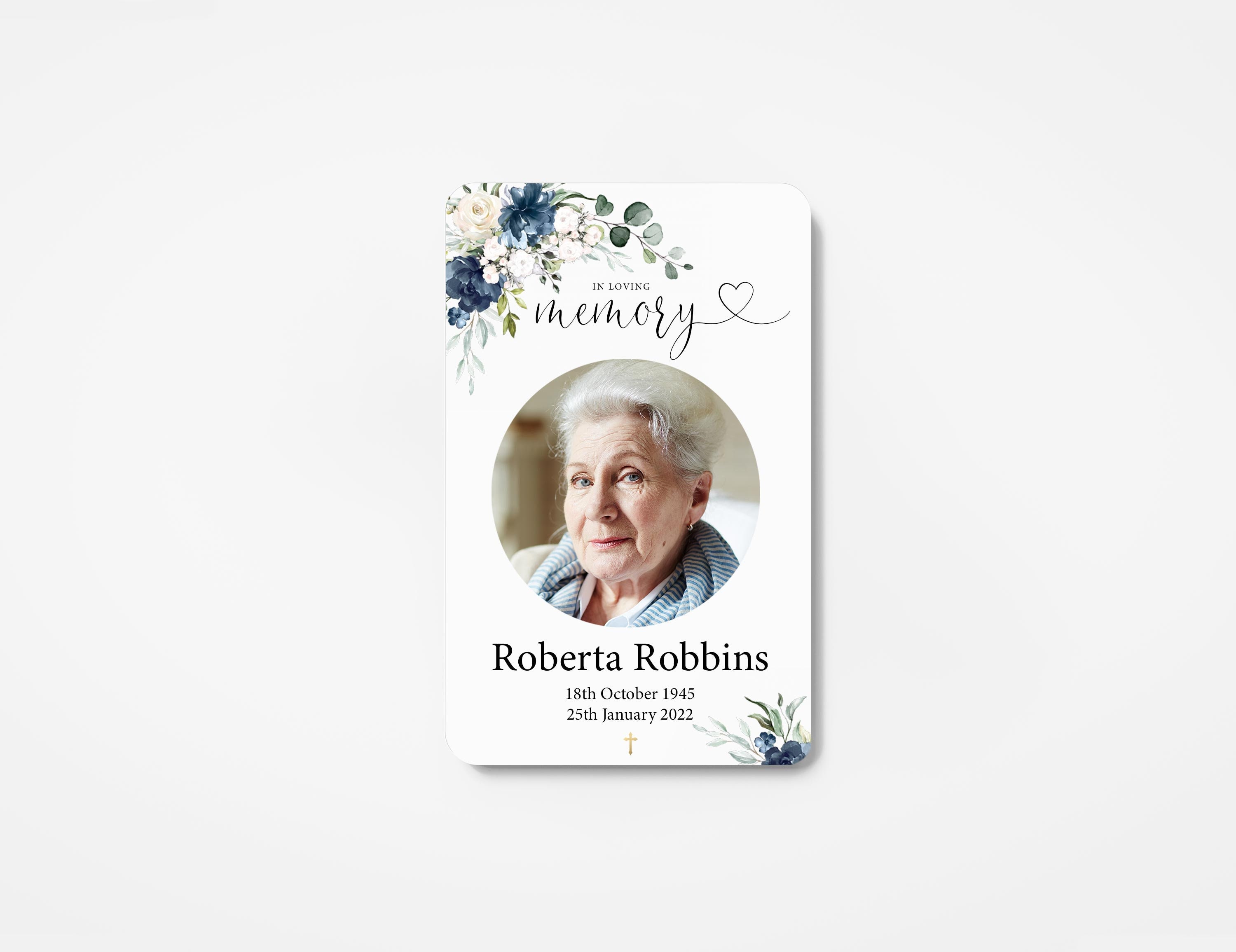 Personalised Plastic Memorial Card Funeral Memorial Card - Etsy