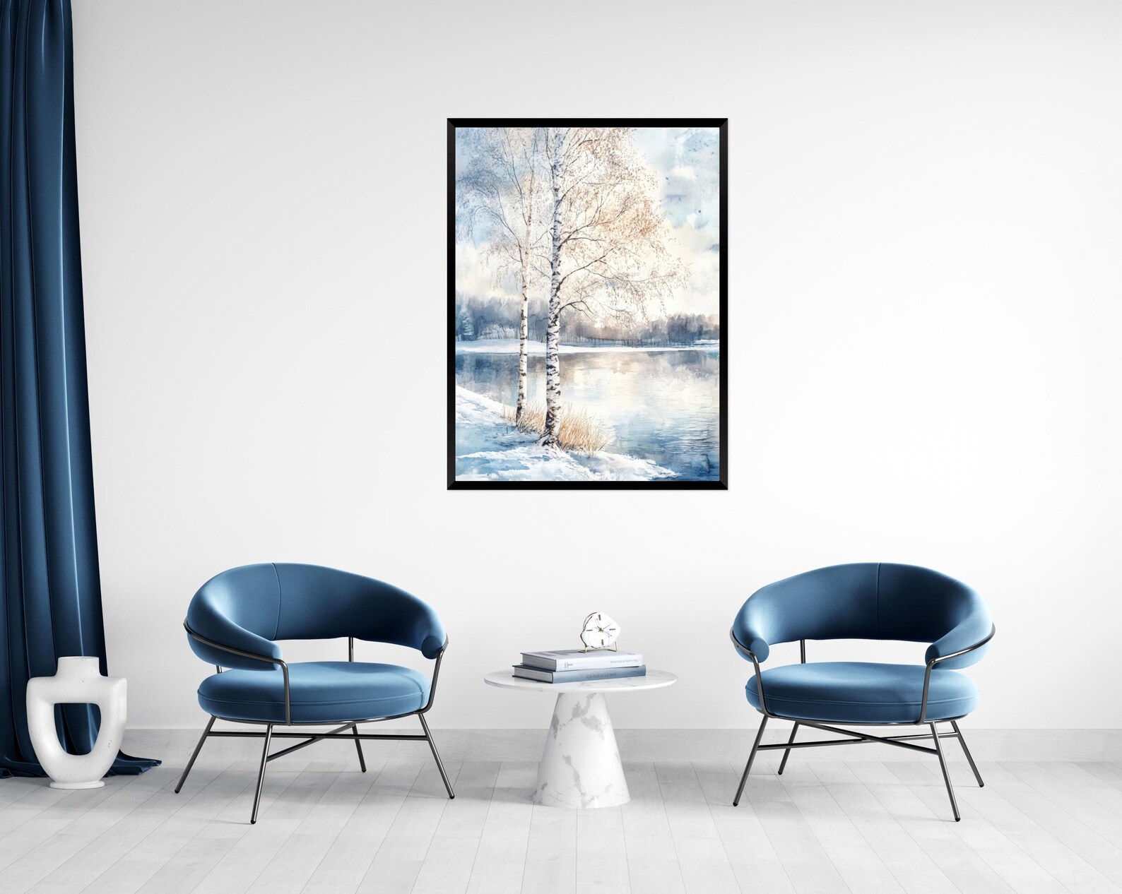Watercolor Winter Art Wintry Landscape Poster - Etsy