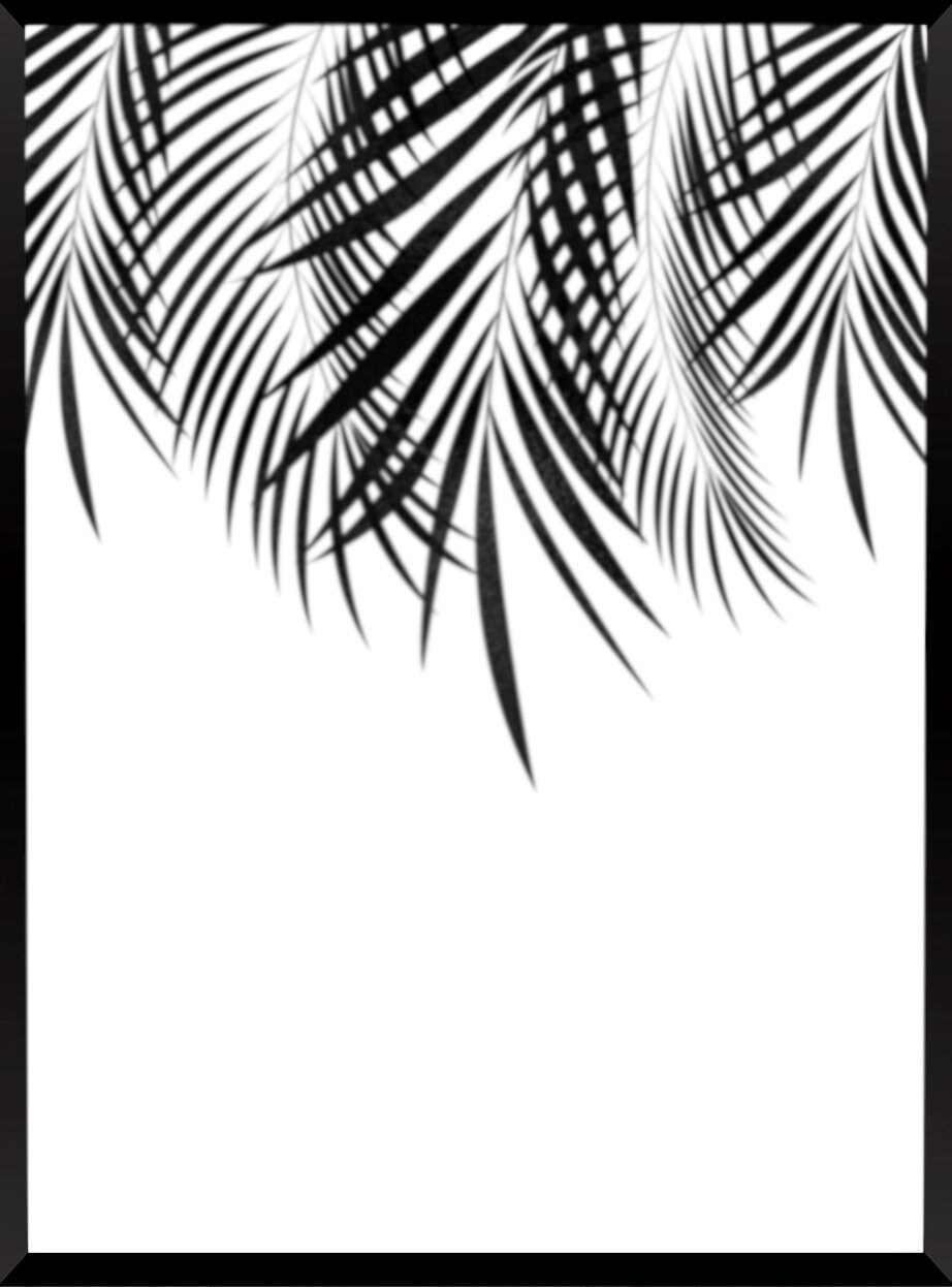 Tropical Print Palm Tree Black And White Print Palm Tree Wall Etsy