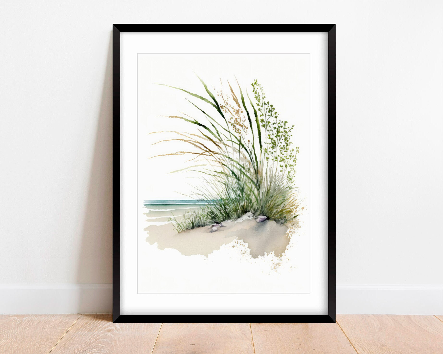 Watercolor, Seagrass, Beach Grass Print, Sandy Dunes, Printable Art ...