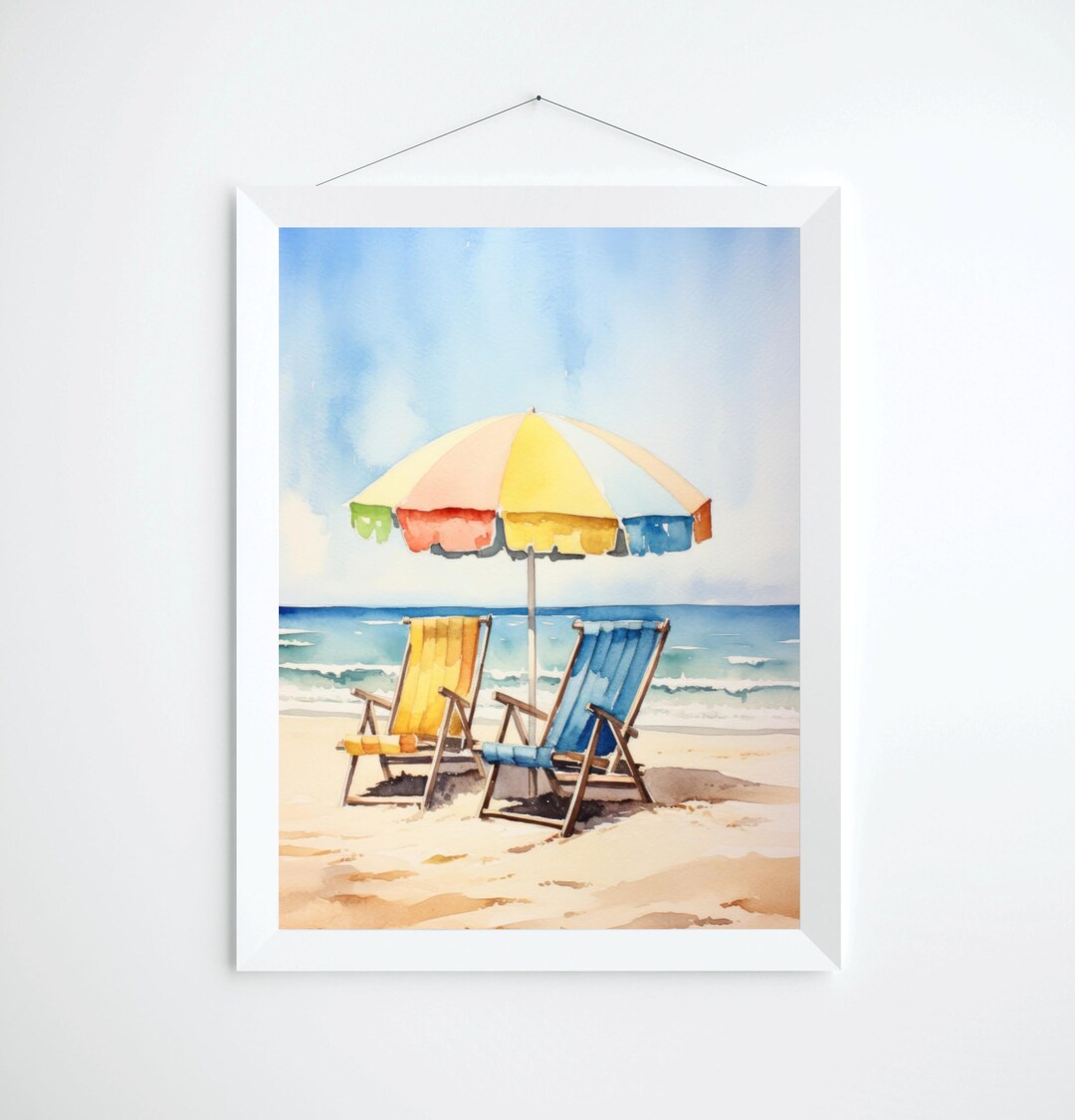 Watercolor Beach Poster - Etsy