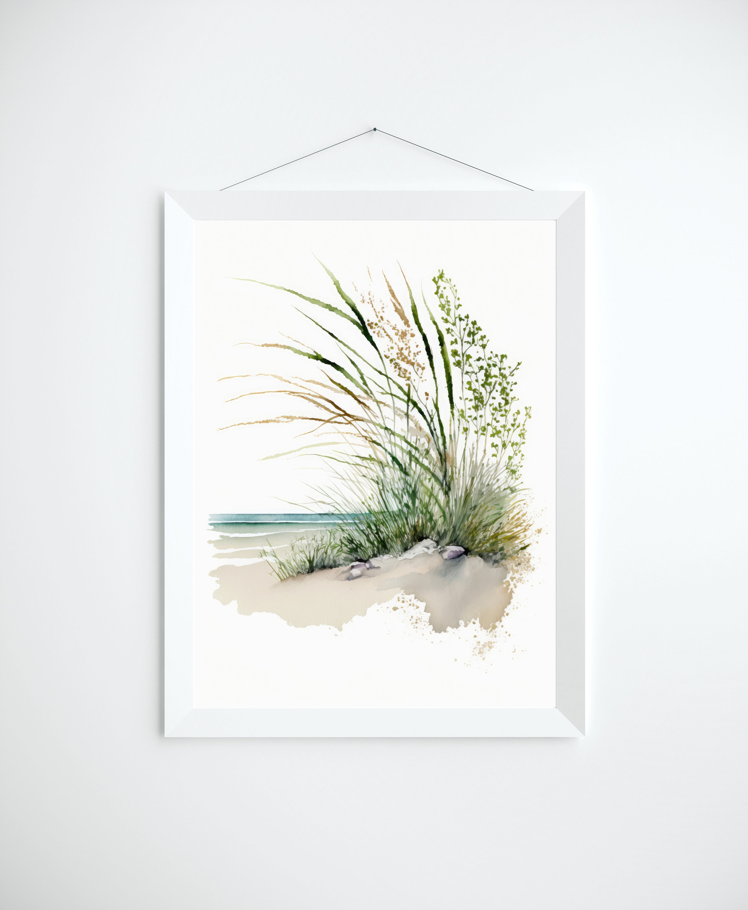 Watercolor, Seagrass, Beach Grass Print, Sandy Dunes, Printable Art ...