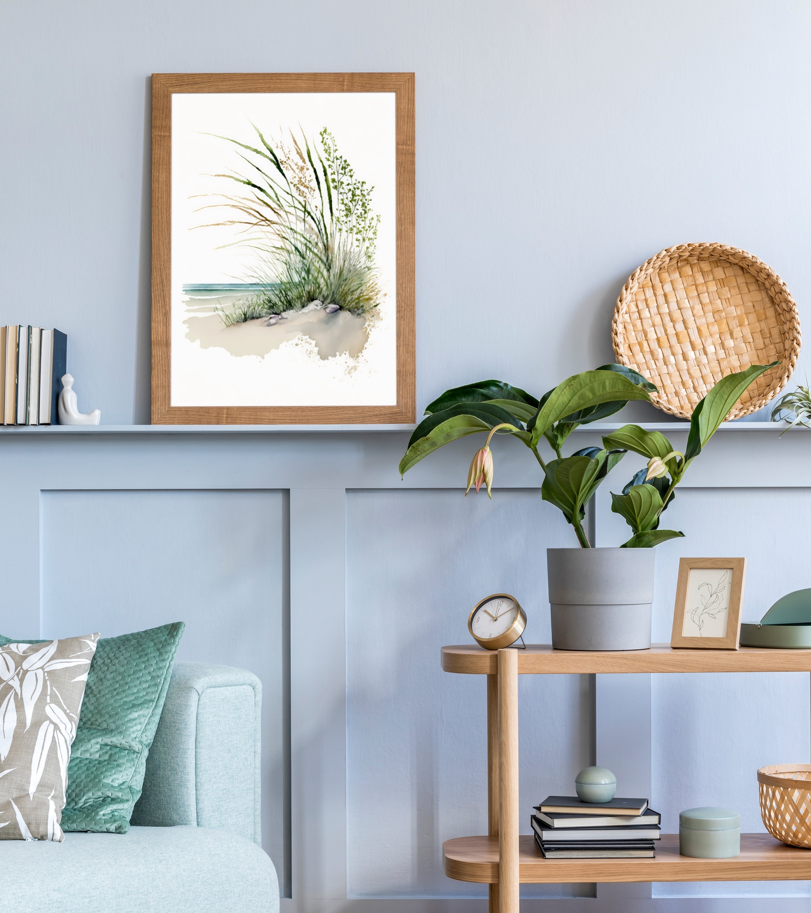 Watercolor, Seagrass, Beach Grass Print, Sandy Dunes, Printable Art ...