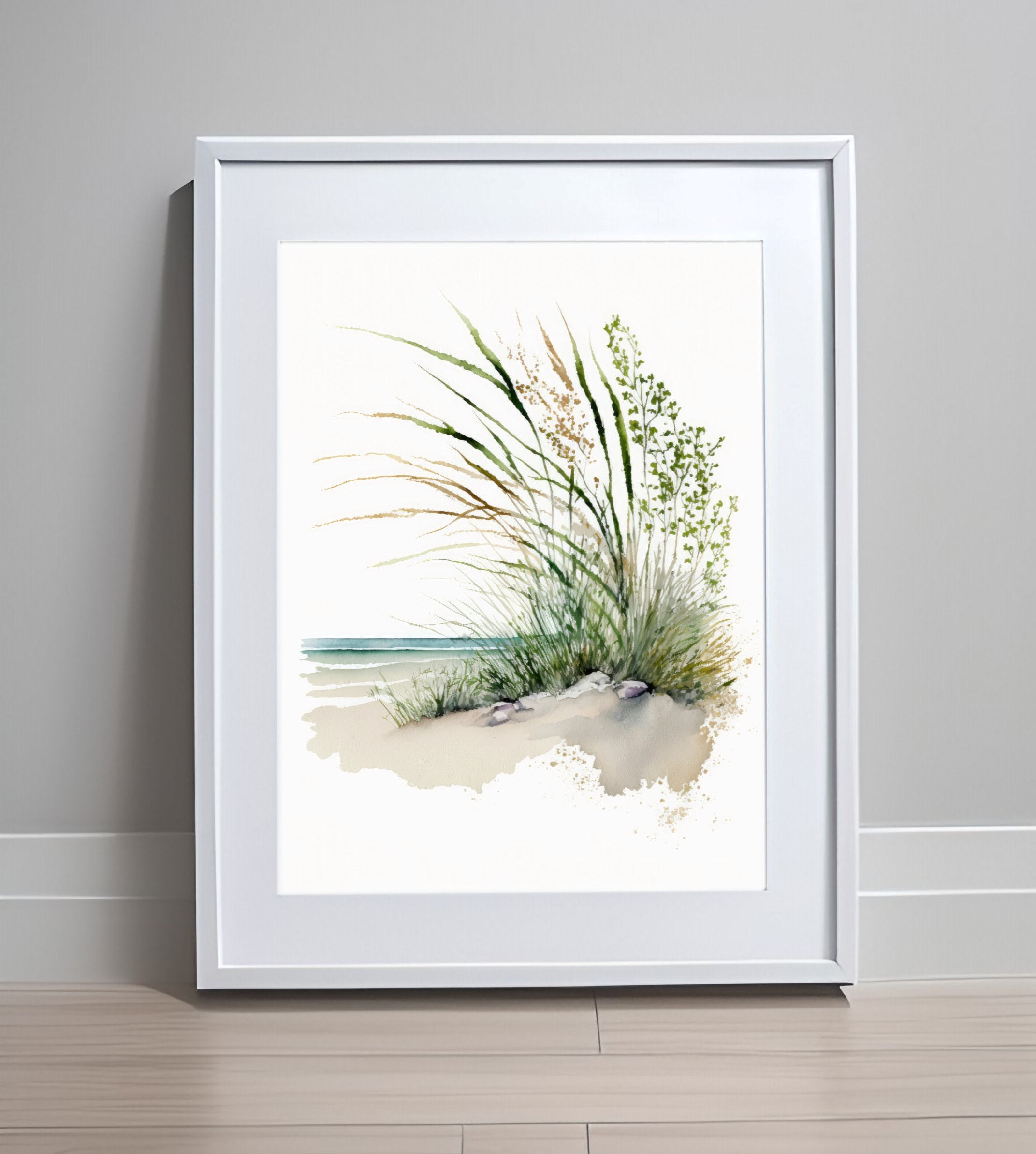 Watercolor, Seagrass, Beach Grass Print, Sandy Dunes, Printable Art ...