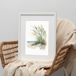 Watercolor, Seagrass, Beach Grass Print, Sandy Dunes, Printable Art ...