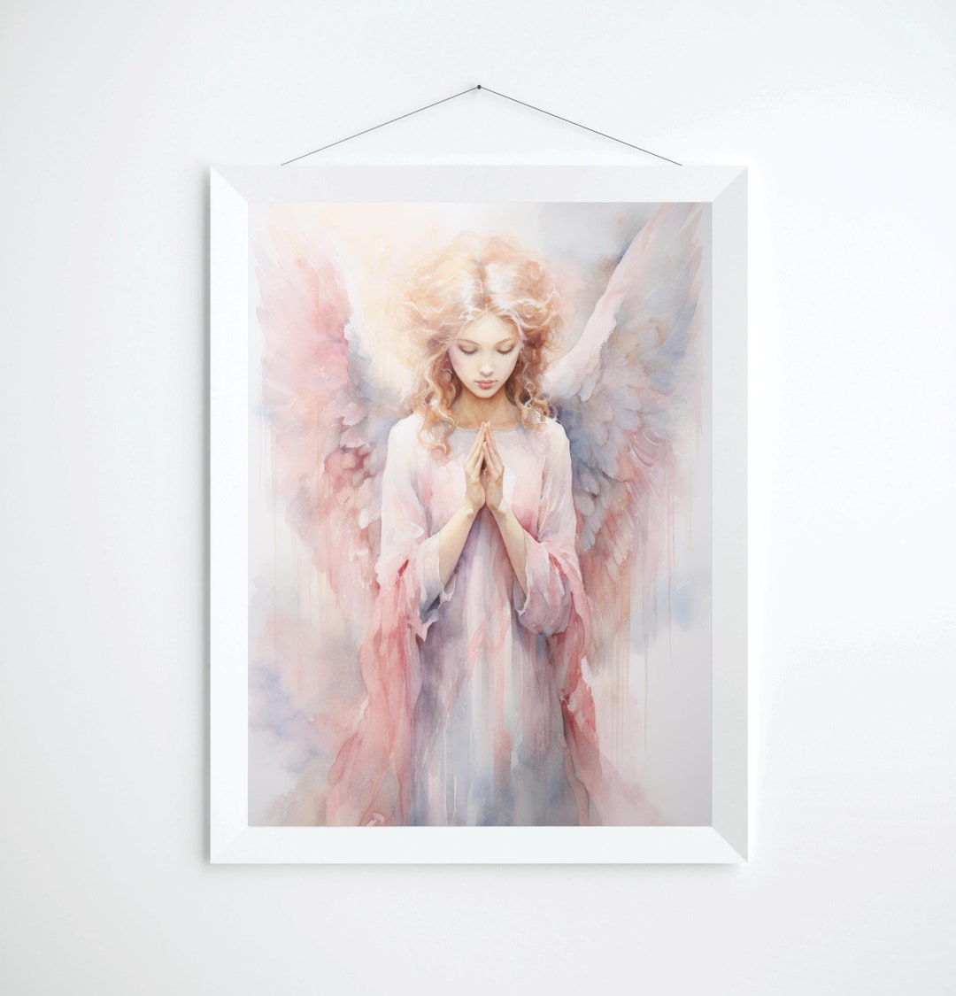 Praying Angel Religious Poster - Etsy