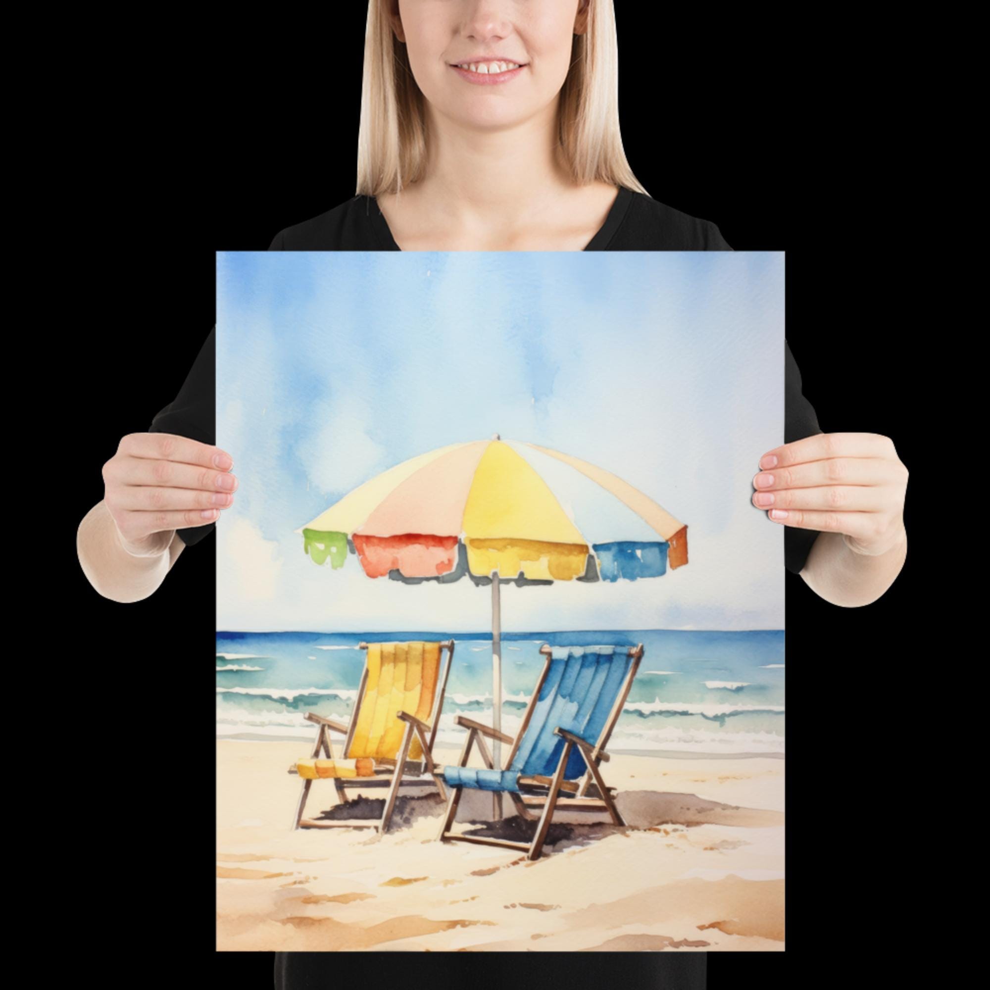 Watercolor Beach Poster - Etsy