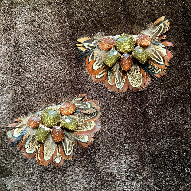 Feather Shoe Clips “london" Brown – Elegant Feather Design (1 Pair) - Etsy