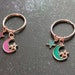 Moon and Star Celestial Keyring, Moon and Star Keyring in Rose Gold ...