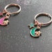 Moon and Star Celestial Keyring, Moon and Star Keyring in Rose Gold ...