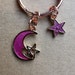 Moon and Star Celestial Keyring, Moon and Star Keyring in Rose Gold ...